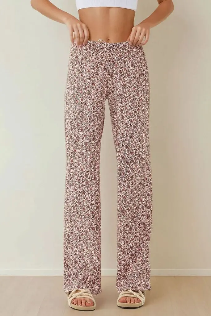 Hiccup Ženske pantalone M6AI593W, Široke nogavice, Prljavo roze