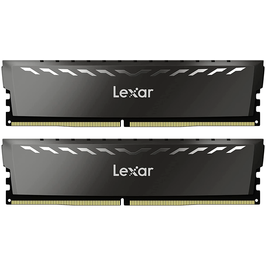 Lexar 2x16GB THOR DDR4 3600 UDIMM XMP Memory with white heatsink. Dual pack