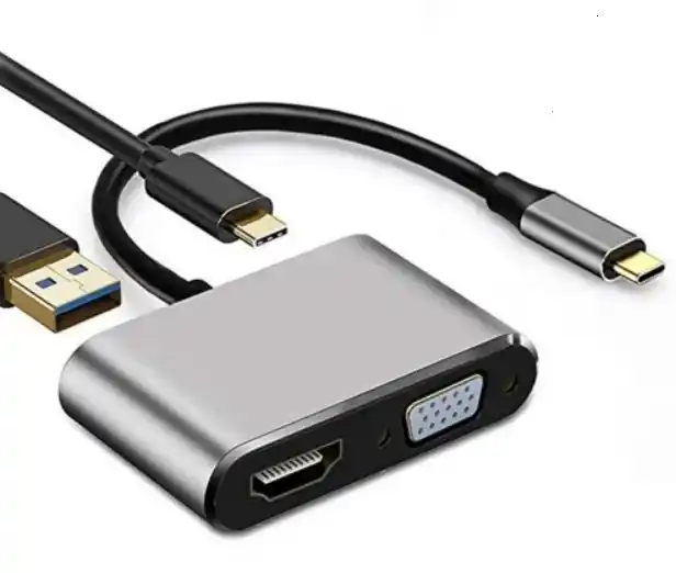 Linkom Adapter-konvertor TIP C na HDMI 4K+VGA+1xUSB 3.0+TIP C