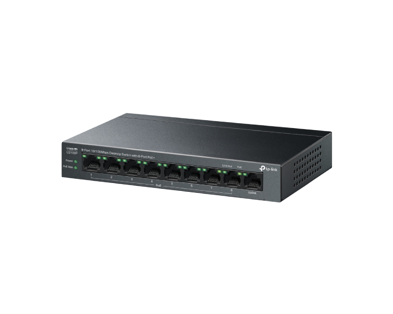 LS109P(UN) 9-Port 10/100Mbps Desktop Switch sa 8-Portova PoE+