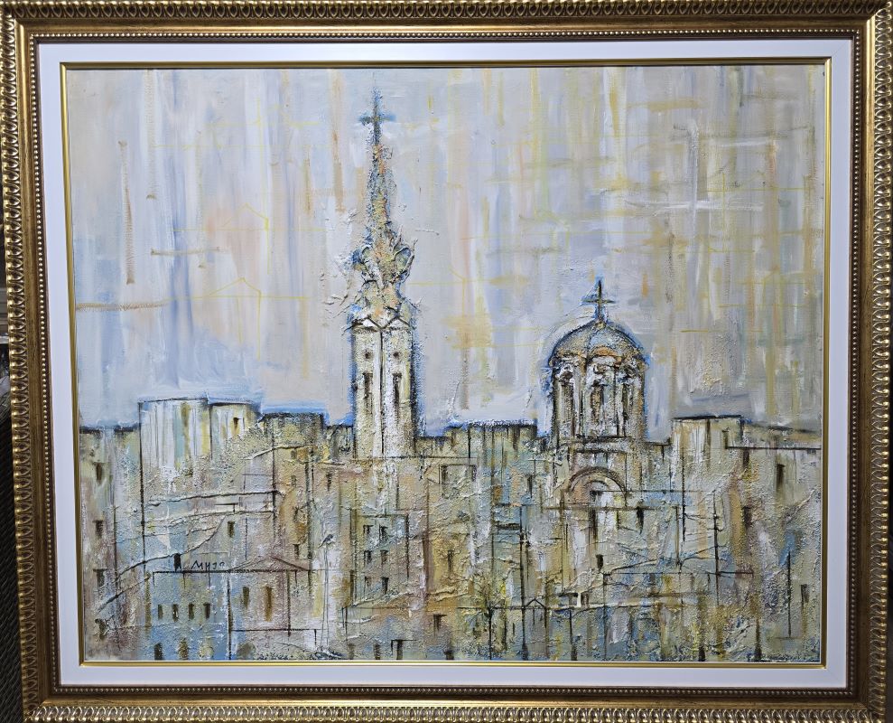 Veliki Beograd, Miodrag Mijo Elezović, ulje na platnu, sa 95×115 cm, bez 80×100 cm, sertifikat, 82600 dinara