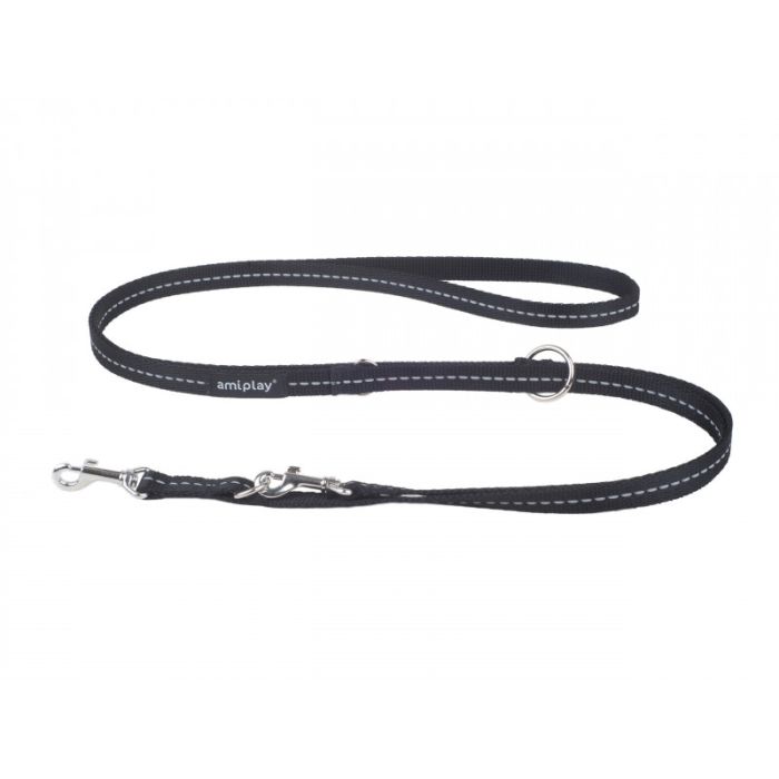 Amiplay Reflective Podesivi Povodac 6u1 S Crni 100-200cm x 1cm