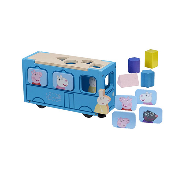 Pepa Prase drveni školski autobus 25x10x15cm Peppa Pig 072223