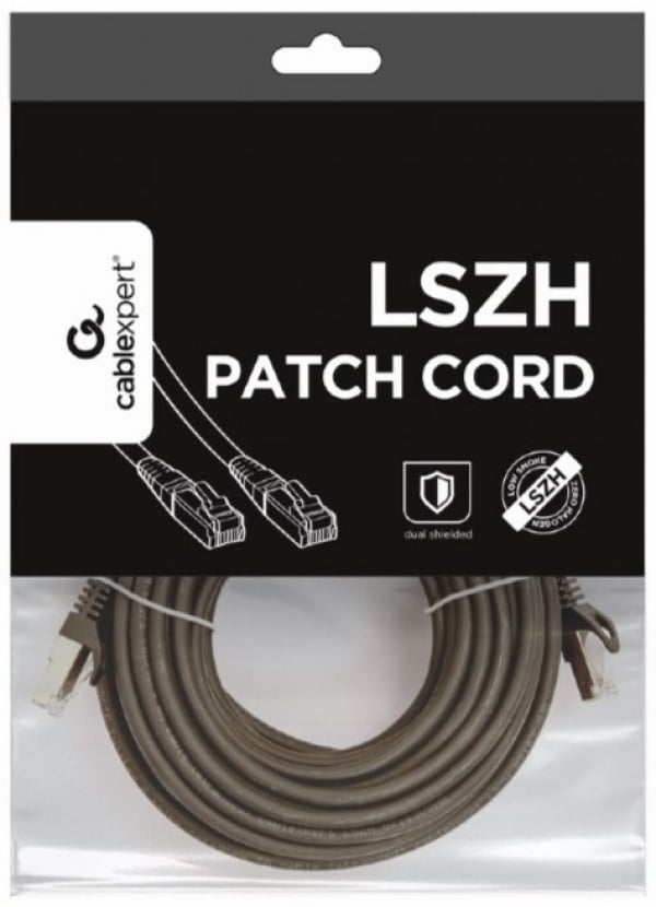 PP6A-LSZHCU-BK-10M Gembird Mrezni kabl, SFTP CAT.6A BAKARNI LSZH Patch cord 10m Black