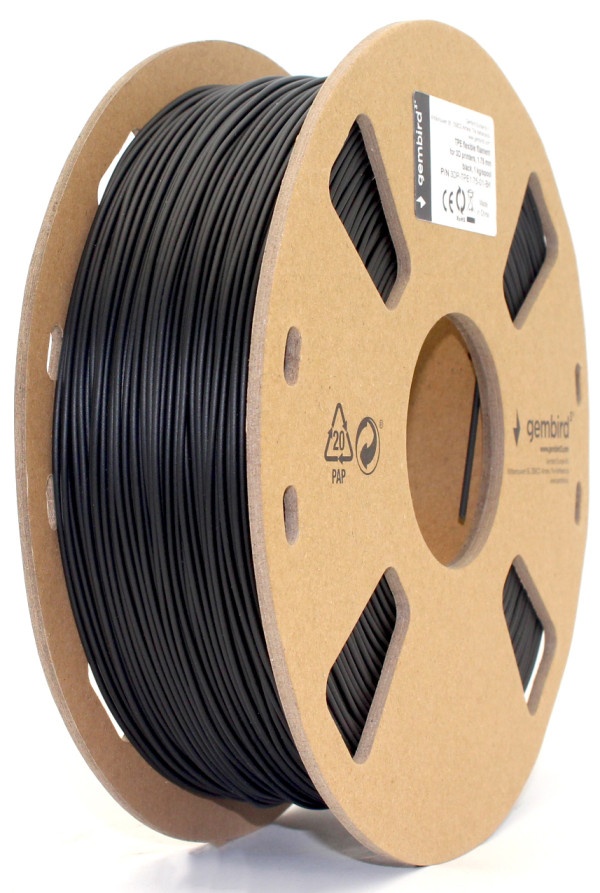3DP-TPE1.75-01-BK TPE FLEKSIBILNI Filament za 3D stampac 1,75mm kotur 1KG BLACK