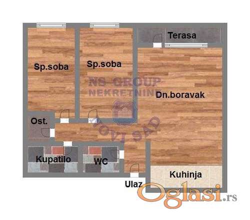 Trosoban 64m2 Bulevar patrijarha Pavla