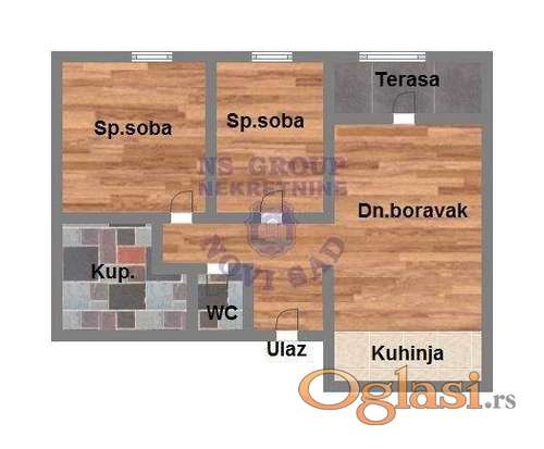Trosoban 60m2 Bulevar patrijarha Pavla