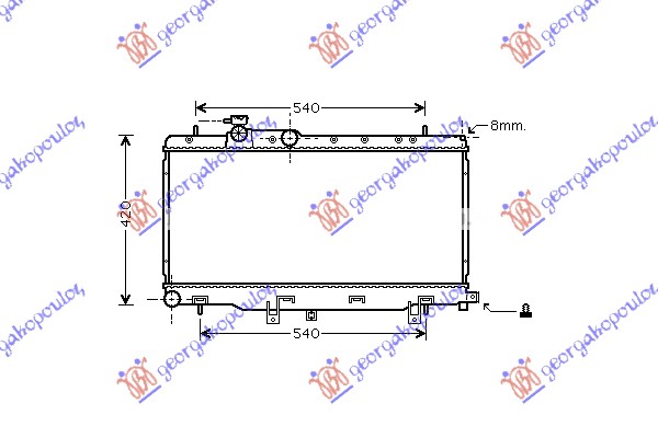 HLADNJAK MOTORA 2.0 TURBO WRX (340x688x26) (KOYO) SUBARU IMPREZA (2001-2008) (OEM: 45111FE100, 45111FE101, 45119FE000)