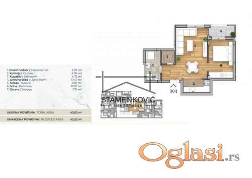 LIMAN V - NOV DVOSOBAN STAN ID#7044
