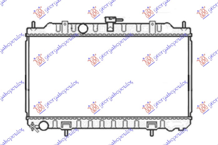 HLADNJAK MOTORA 1.5/1.8 (360×690) (JAPAN) (GORNJI OTVORI NOSACA VENTILATORA 400mm) (KOYO) NISSAN ALMERA (N16) L/B (2000-2006) (OEM: 21410-4M700, 214104M403, 214104M700)