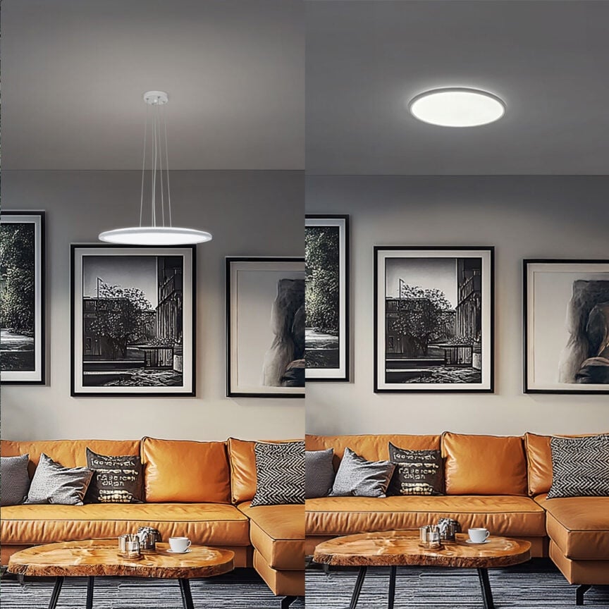 LED plafonjera Nymphea Flat DUO 36W CCT IP54 krug bela
