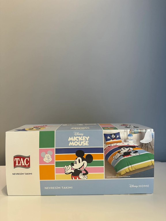 Tac Set posteljine za dečake 60285226 Mickey Mouse Rainbow, 100x200cm, Šareni