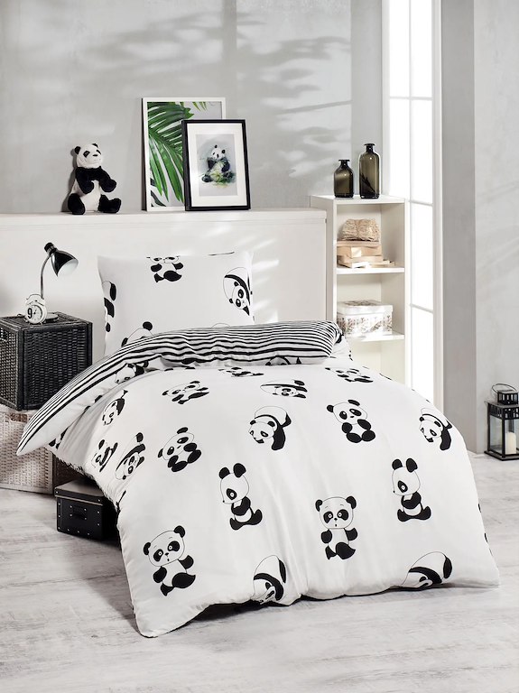 L'essentiel Maison Set Single posteljine Panda, 140x200cm, Beli