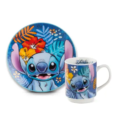 Egan Italy Set šolja i tanjir Lilo and Stitch Disney, Plavi