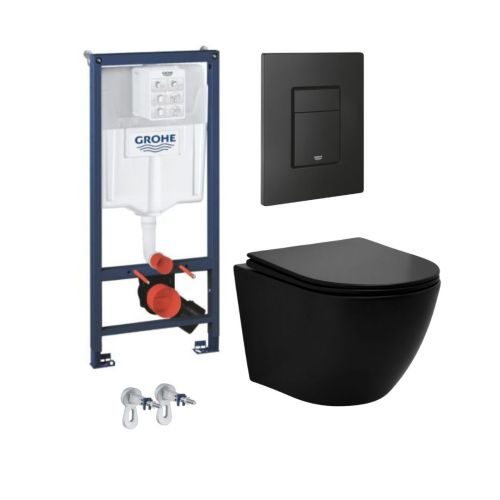 SET GROHE UGRADNI VODOKOTLIĆ I KAPPA OMEGA BLACK WC SOLJA I DASKA
