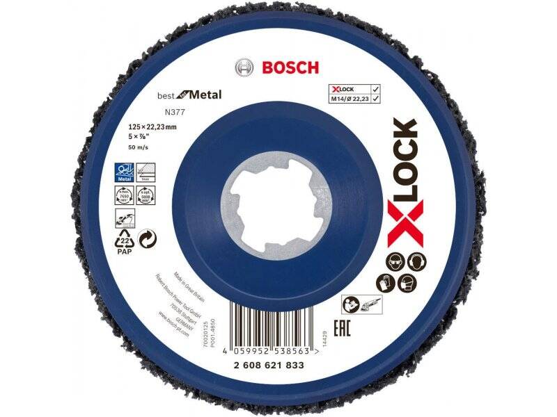 BOSCH X-LOCK DISK ZA ČIŠĆENJE N377 125MM, BEST FOR METAL – 2608621833