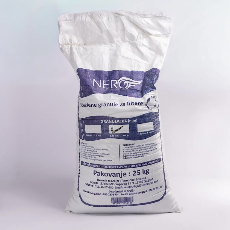 Nero Filterska ispuna Staklene granule 1,0 - 2,0mm 25 kg