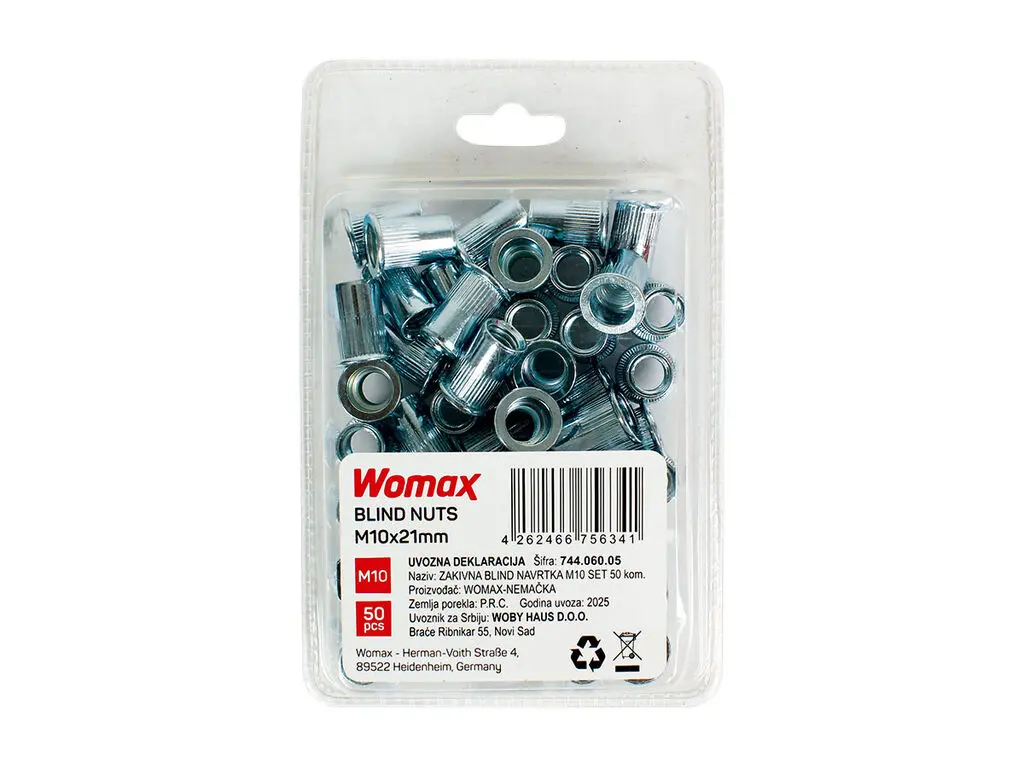 Womax Set zakivki sa navojem M10, 50 komada