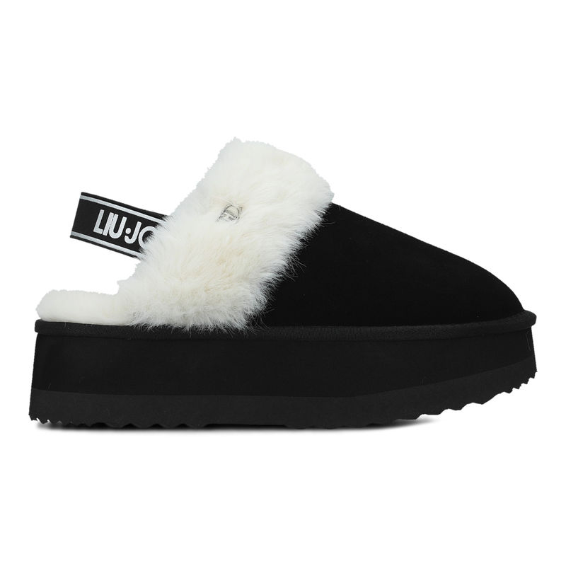 Ženske papuče Liu Jo Jane 10 - sabot cow suede/fur black