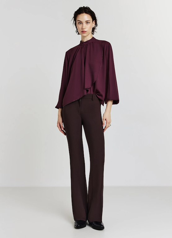 RUFFLED BLOUSE BORDO