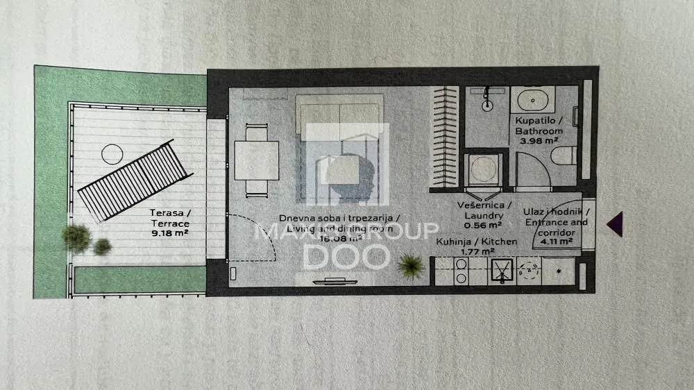 Prodaja, dvosoban stan, 38m², Savski Venac, Beograd