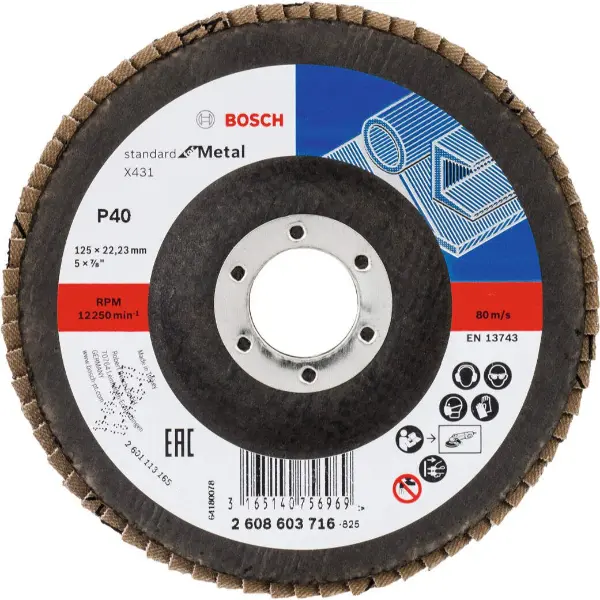 BOSCH Flap disk ravni X431 za metal standard 125mm G40