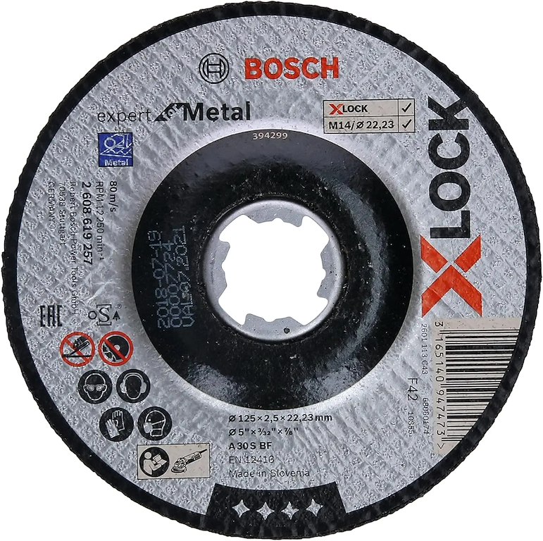 BOSCH Disk Za suvo Sečenje X-Lock A 30 S BF, 125X2.5X22.23mm
