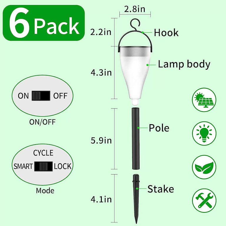 Solarne baštenske svetiljke – Boja Bela svetla