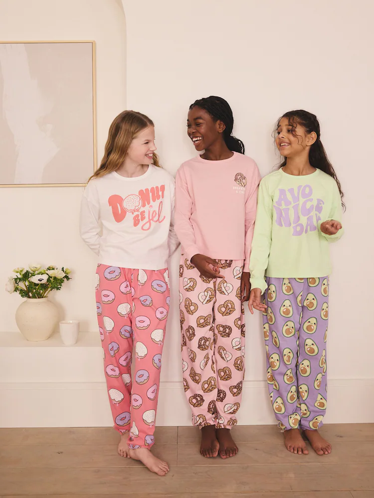 Avokado Slogan Print - Donji deo trenerke Pyjamas 3 Pack (3-16god)