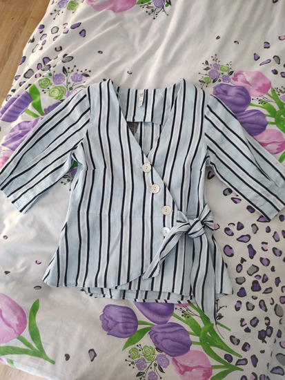 Zara Striped top košulja XS Nova lan pamuk