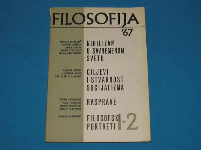 Filosofija 1-2 / 67 NIHILIZAM U SAVREMENOM SVETU