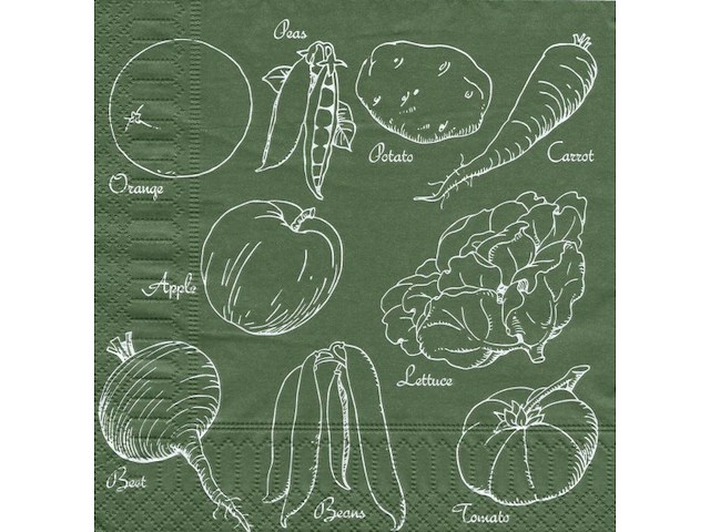 Salveta POV63K9_72 - 33cm  Jabuka Pomorandža Paradajz