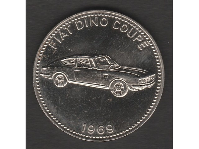 Shell Token, žeton - Fiat Dino Coupe 1969