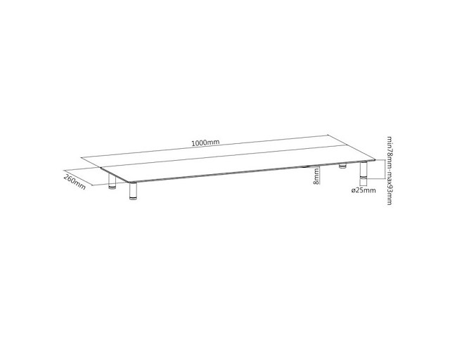 MS-TABLE-GL-01 Gembird postolje za monitor od kaljenog stakla 1000 x 260 x 93 mm