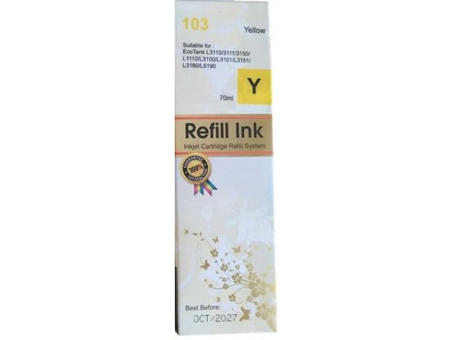 INKJET EP 103/E103 Dopuna Yellow SINO boja bocica sadrži 70 ml mastila za Epson EPIJY103SC