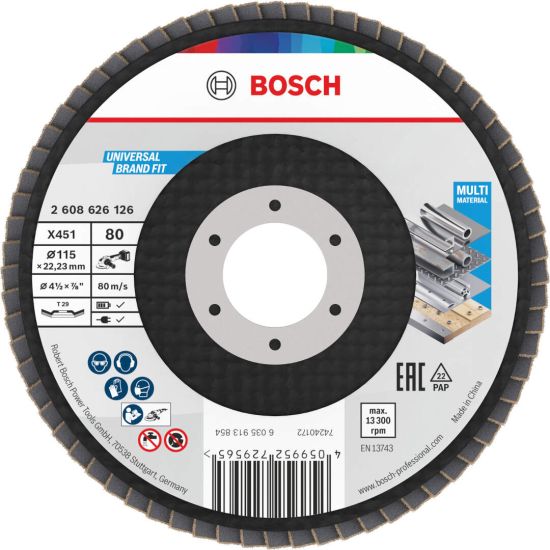 Bosch X451 lamelna brusna ploča, 115x22,23 mm, G80, T29 (2608626126)