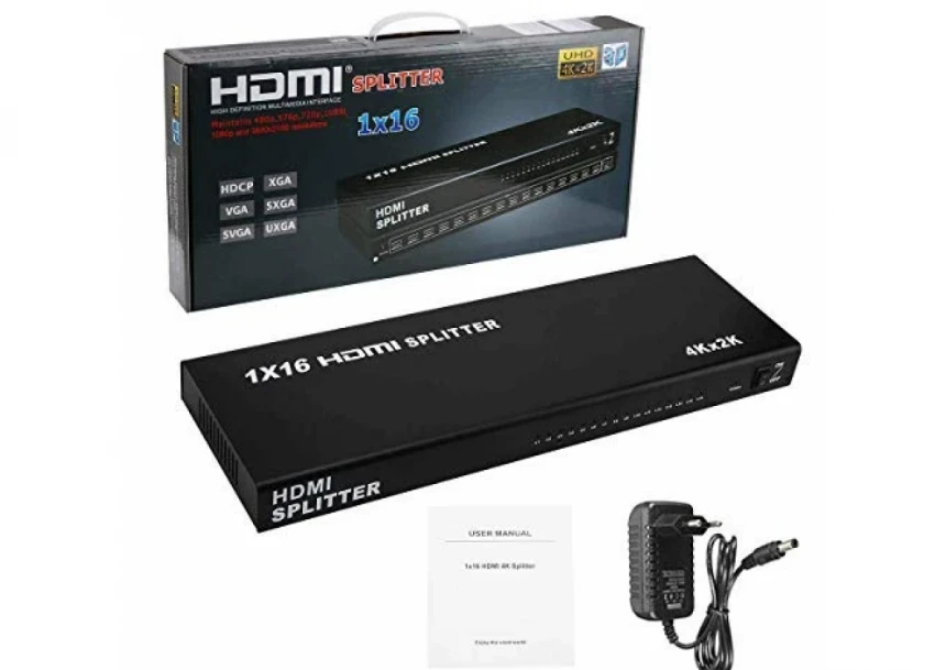 HDMI spliter 1x16 12V/3A ver.1.4 KT-HSP-1.16