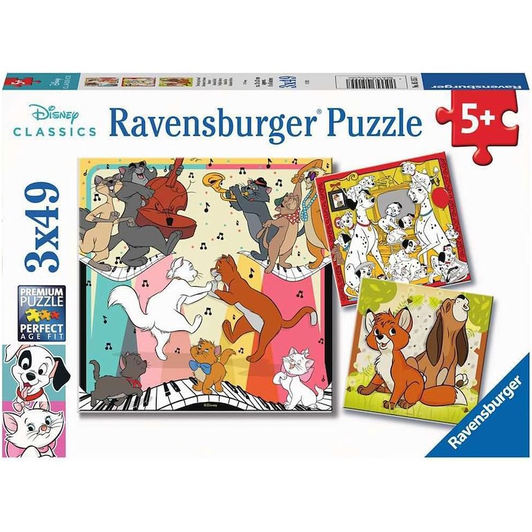 Ravensburger puzzle (slagalice) - 3x 49pcs Razigrane životinje RA05155