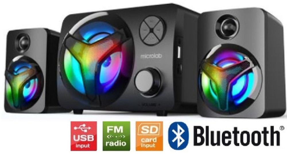 Bluetooth zvučnici 2.1 Microlab U210, 11W (5W, 2x3W) 3,5mm, SD, FM radio, Bluetooth