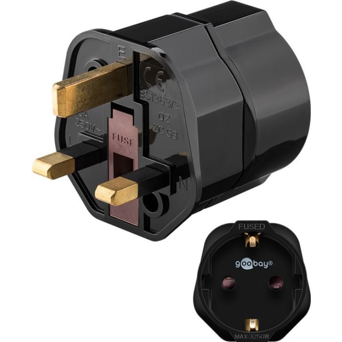 Goobay putni adapter Šuko-UK (crni)
Goobay putni adapter Šuko-UK (crni)