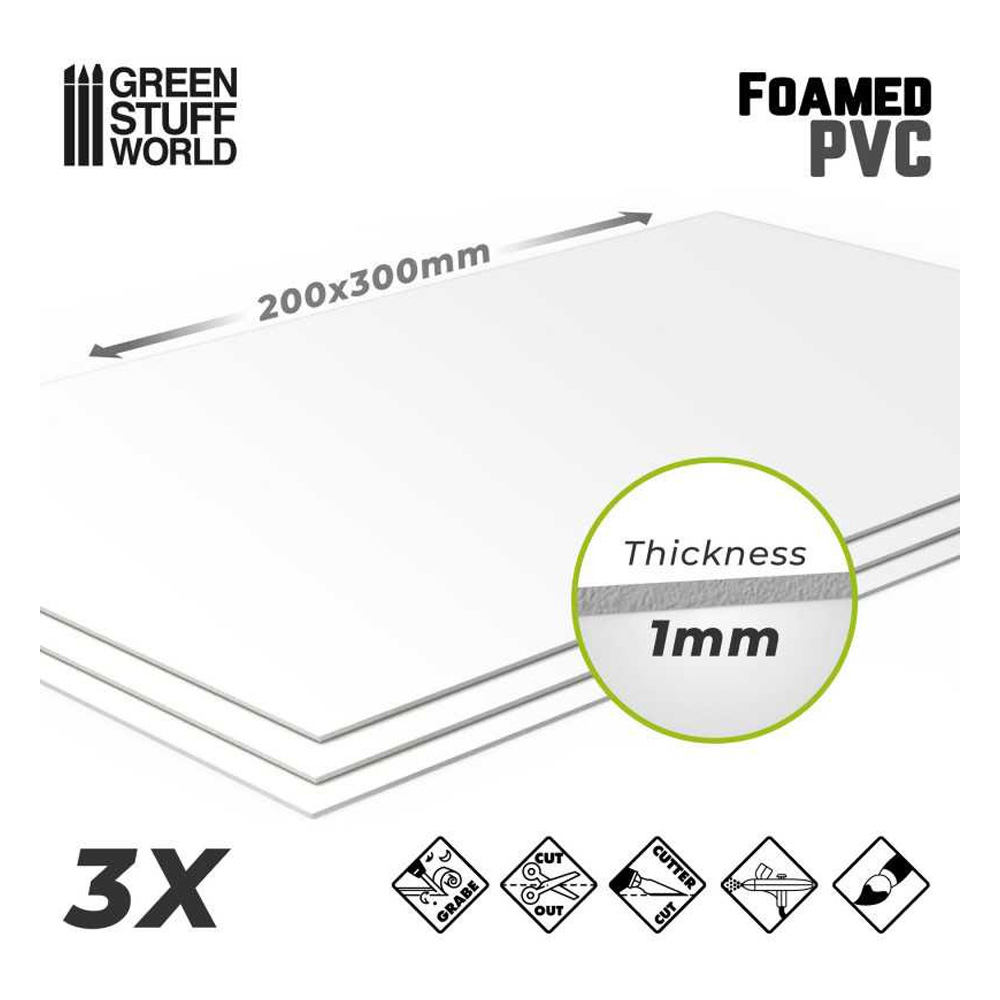 Foamed PVC 1mm - 200x300mm