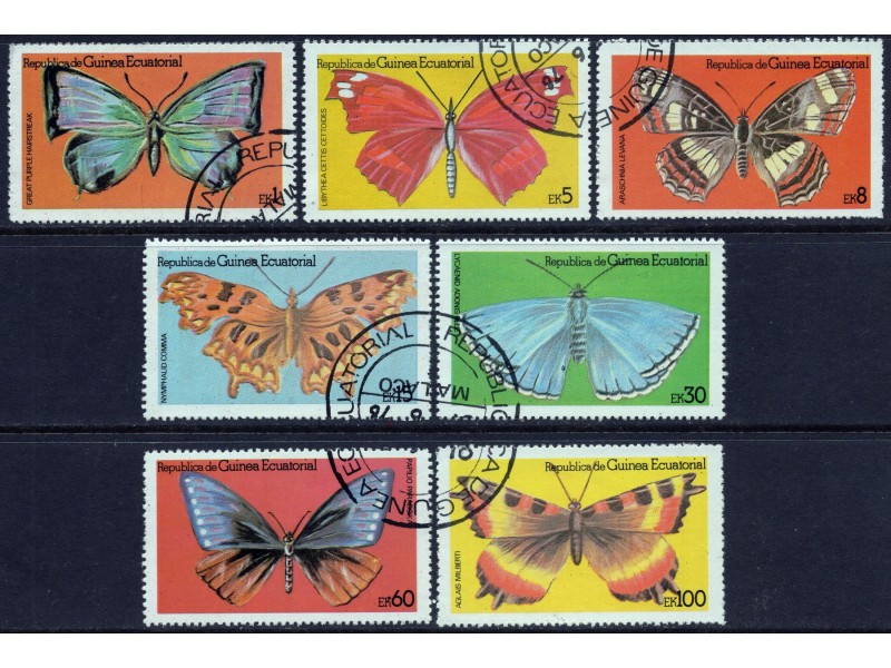 Guinea Equatorial 1976. Fauna, Leptiri