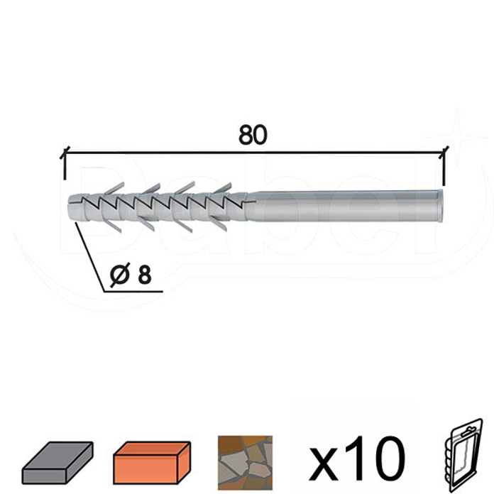 Tipli f8/80 sivi 10kom