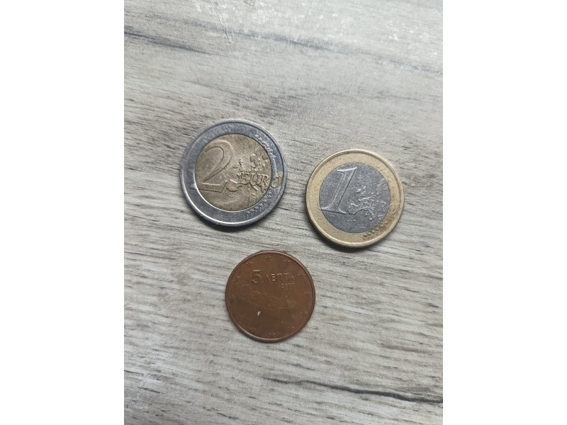 Lot od 3 kovanice EURO
