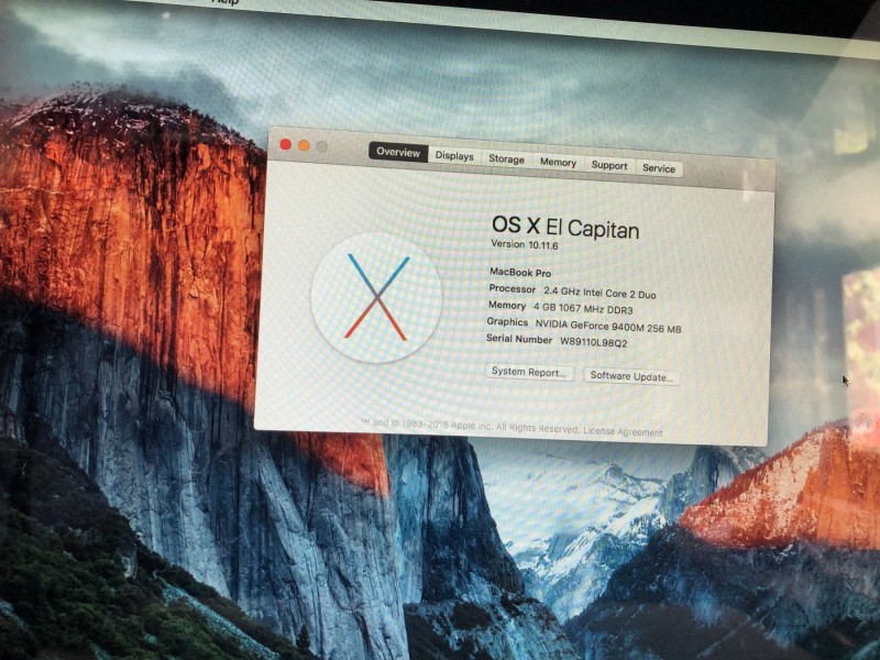 Apple MacBook Pro Core 2 Duo 2.4 15 Br.40