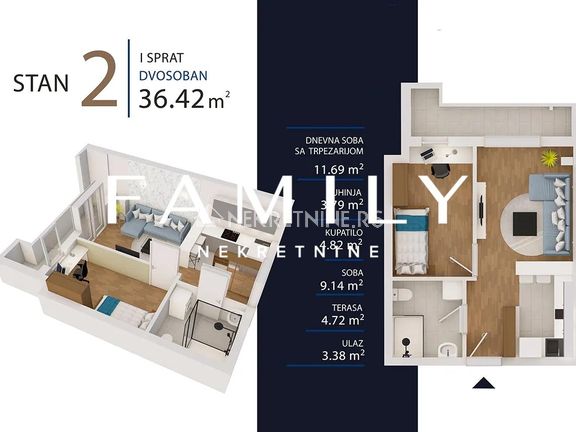 PRODAJE SE MODERAN STAN – 36 m² – SLANA BARA – NOVOGRADNJA