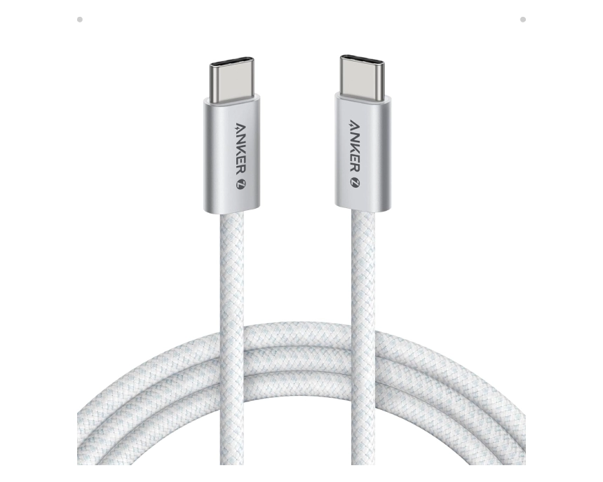 ANKER Zolo USB tip-C kabl M/M 1m, za Apple, super brzo punjenje 240W/480Mbps, pleteni, beli