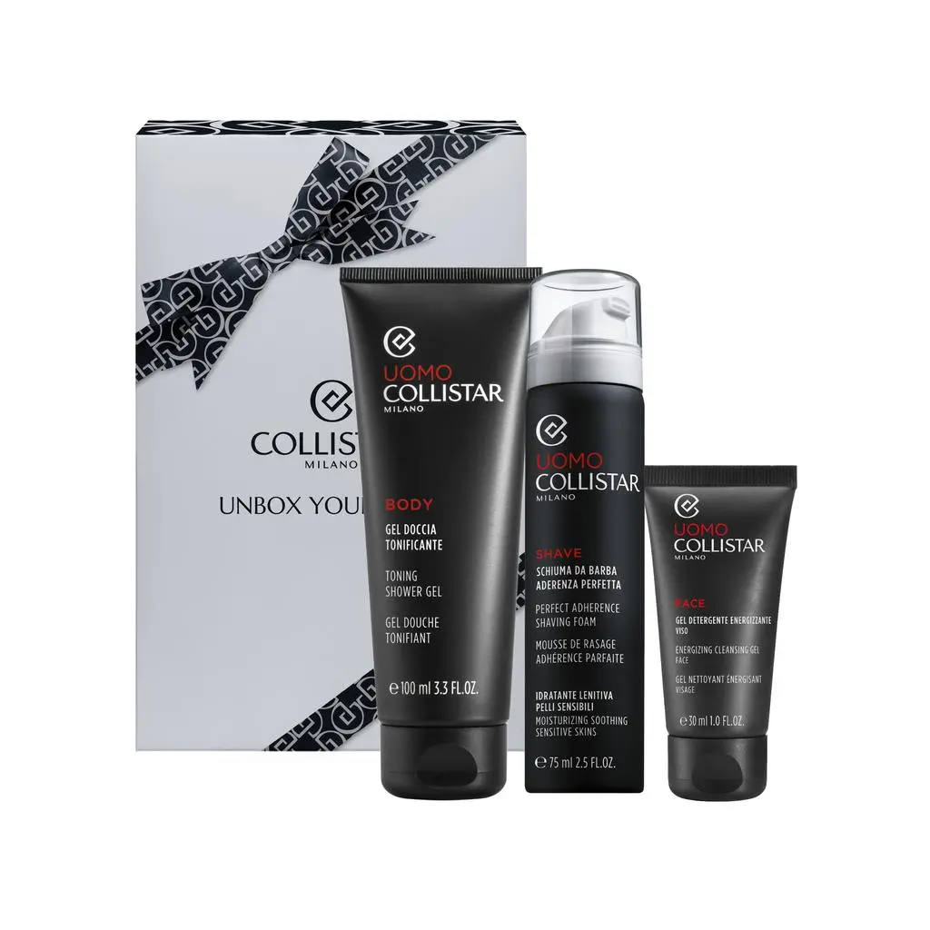 Collistar Muški kozmetički set Pena za brijanje, 75ml + Gel za čišćenje lica, 30ml + Gel za tuširanje, 100ml