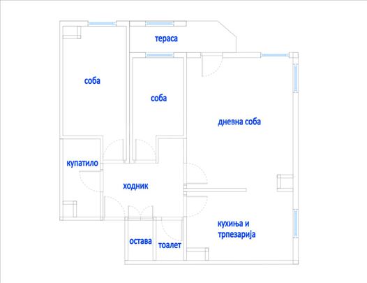 Dvoiposoban stan na prodaju, Karaburma, 76.85m2