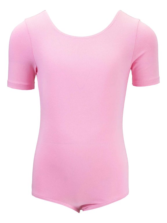 BRILLE Triko za devojčice sa kratkim rukavima Leotard roze